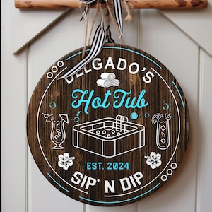 Personalized Hot Tub Sign, Hot Tub Decor, Jacuzzi Signs, Custom Signs ...