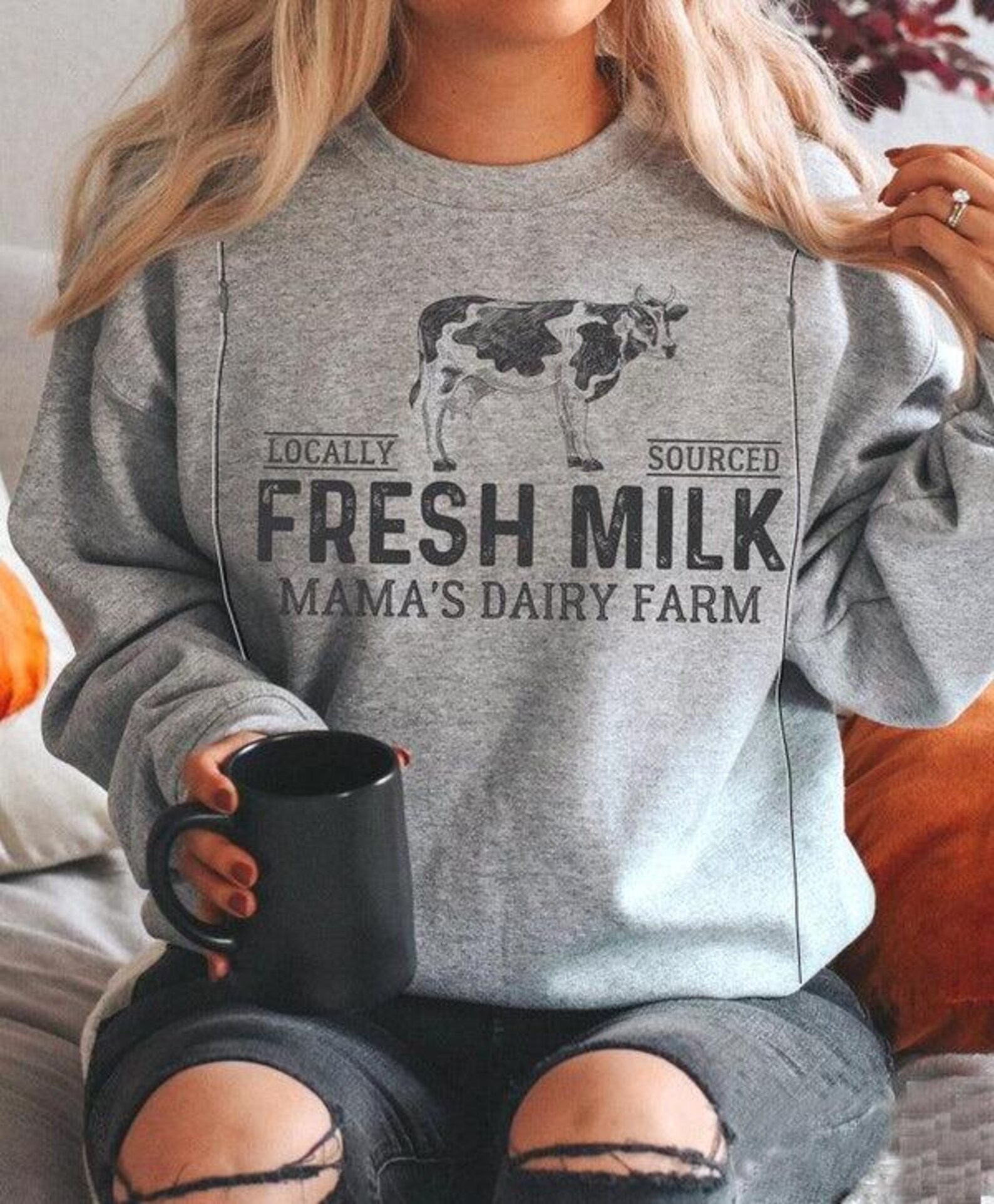 Farm Fresh Mama's Milk Shirt, Cow Shirt, Retro Funny Lactation ...
