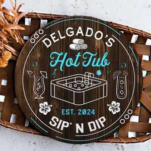 Personalized Hot Tub Sign, Hot Tub Decor, Jacuzzi Signs, Custom Signs ...