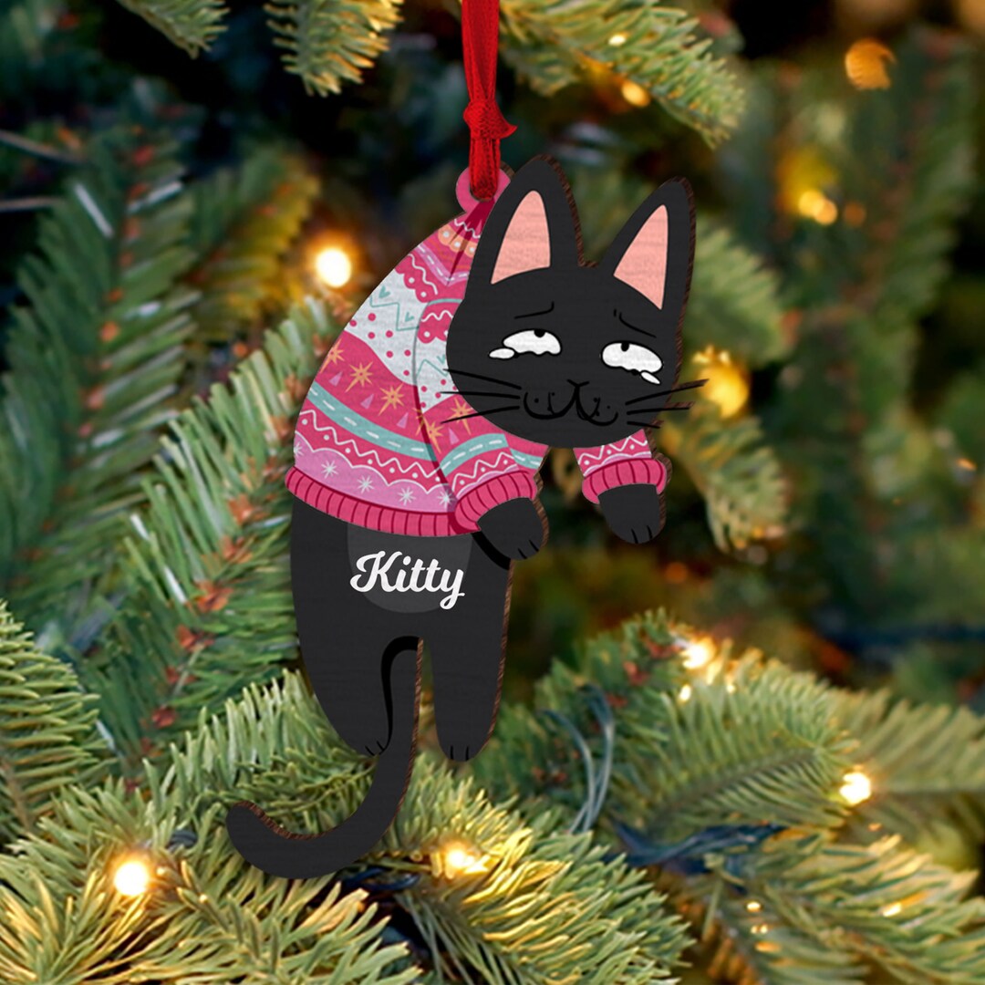 Personalized Cat Ornament, Funny Custom Cats Ornament, Christmas Gifts ...