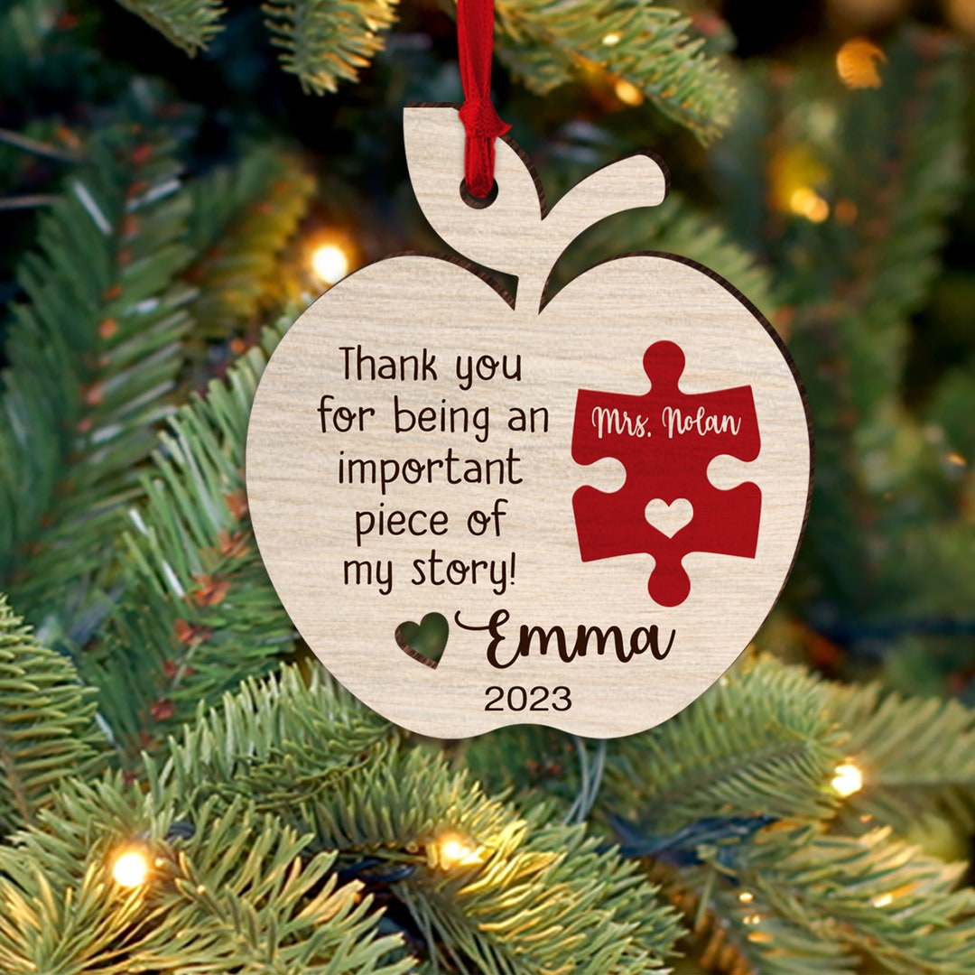 Personalized Teacher Christmas Ornament, Custom Teacher Christmas ...