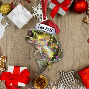 Custom Bass Fish Christmas Ornament Kids Christmas Ornament Bass Fish ...