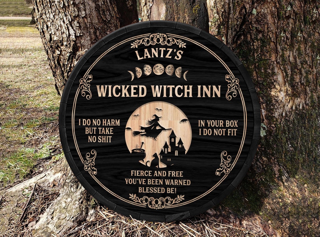 Artsy Woodsy Custom Apothecary Wicked Witch Inn Wooden Wreath Sign Wall ...