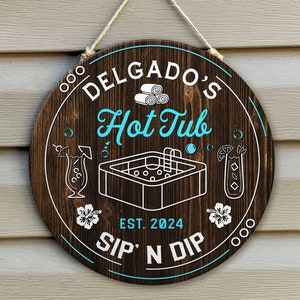 Personalized Hot Tub Sign, Hot Tub Decor, Jacuzzi Signs, Custom Signs ...