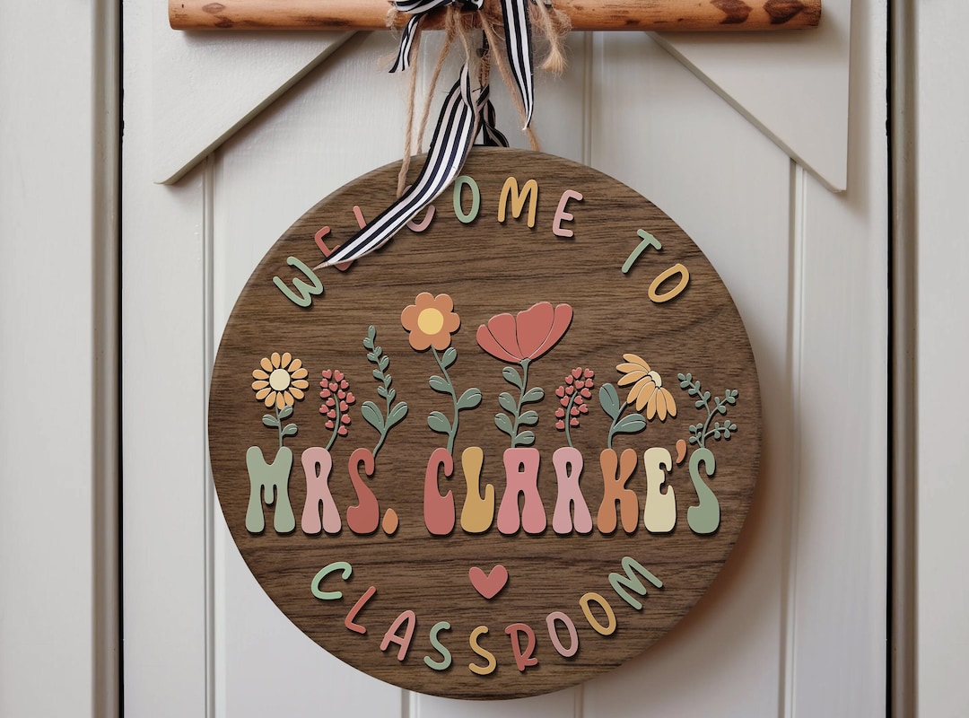 Custom Teacher Gifts, Personalized Teacher Door Sign, Back to School ...