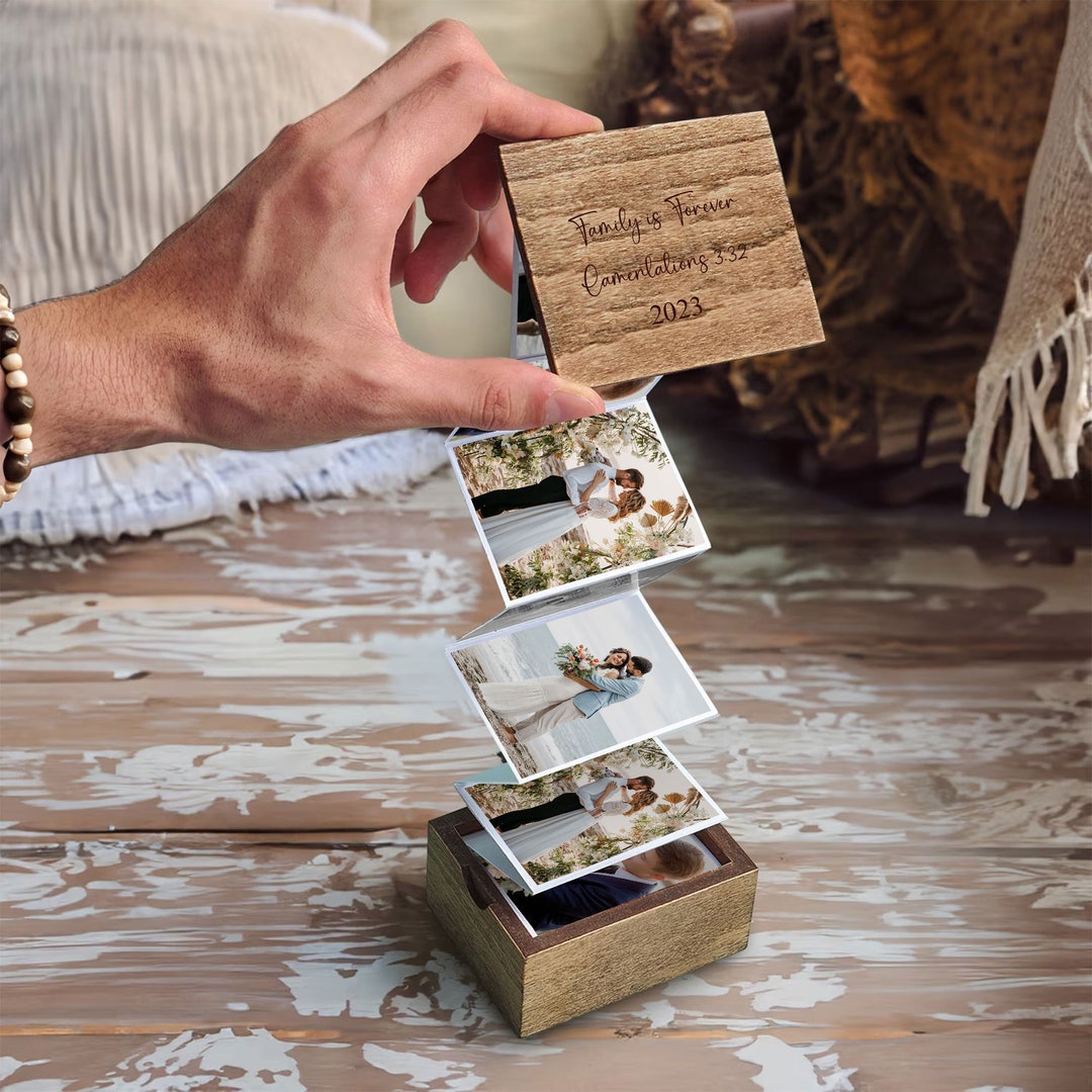 Wood Photo Keepsake Box, Pull Out Photo Album, Will You Be My ...