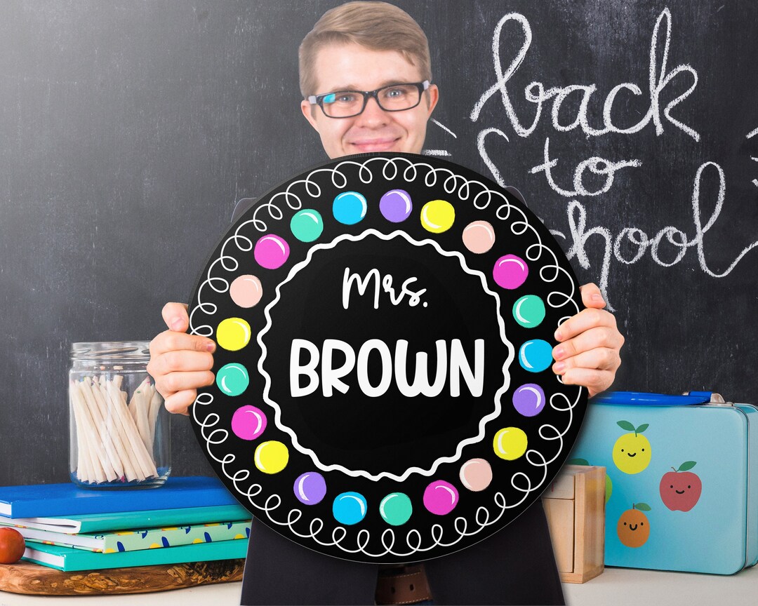 Personalized Teacher Door Sign, Custom Teacher Gifts, Classroom Door ...