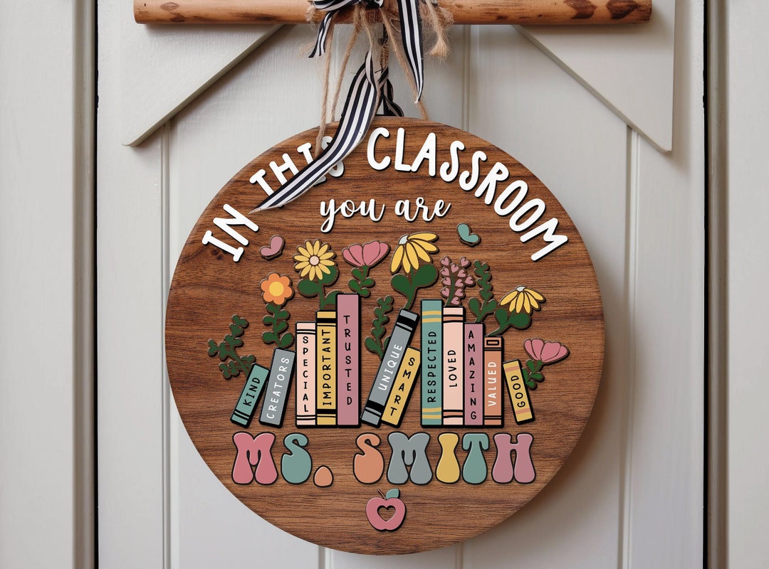 Personalized Teacher Door Hanger, Teacher Gifts , Teacher Appreciation ...