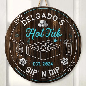Personalized Hot Tub Sign, Hot Tub Decor, Jacuzzi Signs, Custom Signs ...