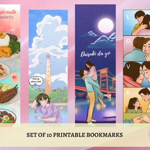 Anime Printable Bookmarks Digital Download Manga Bookmarks - Etsy