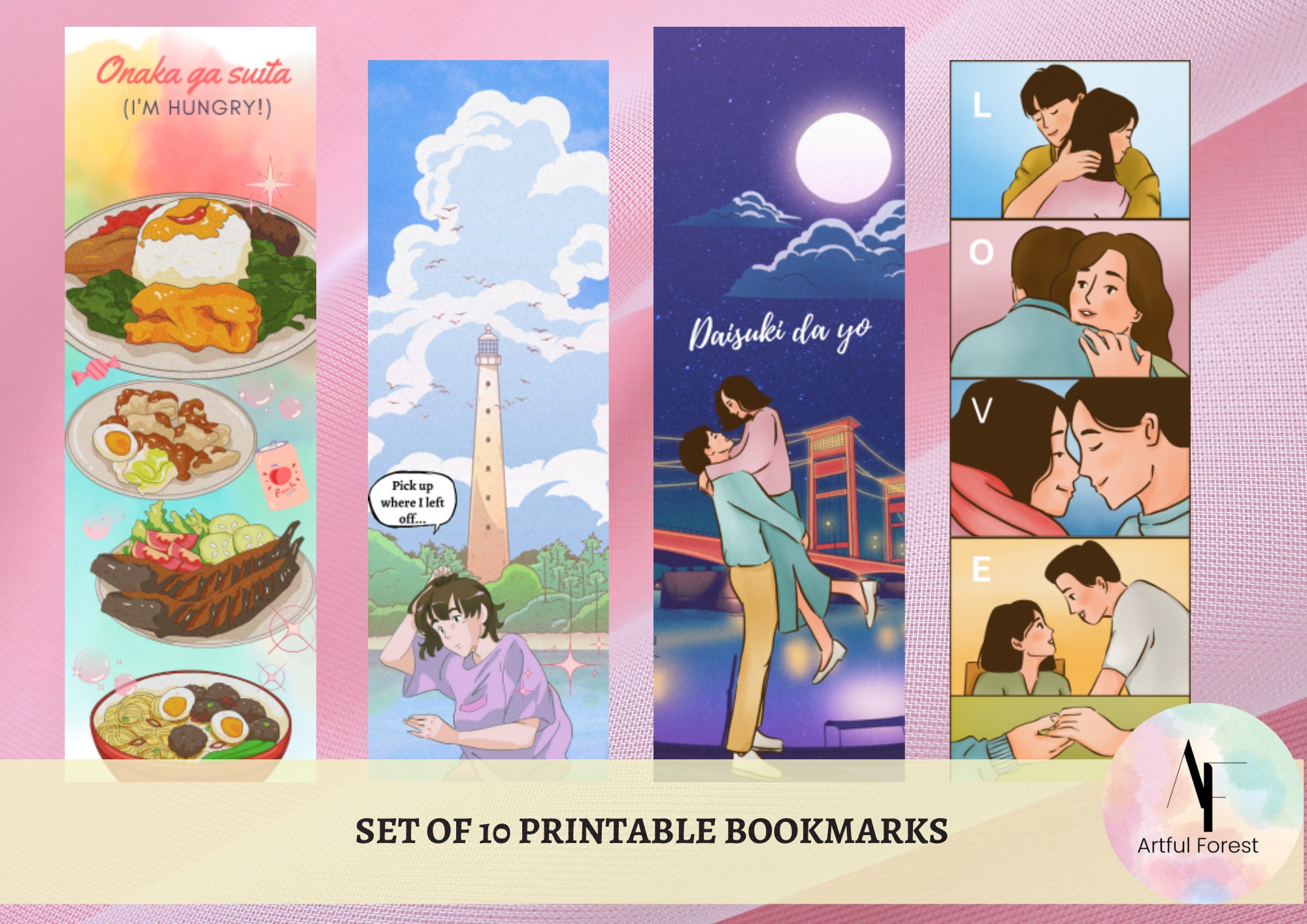 Anime Printable Bookmarks Digital Download Manga Bookmarks - Etsy