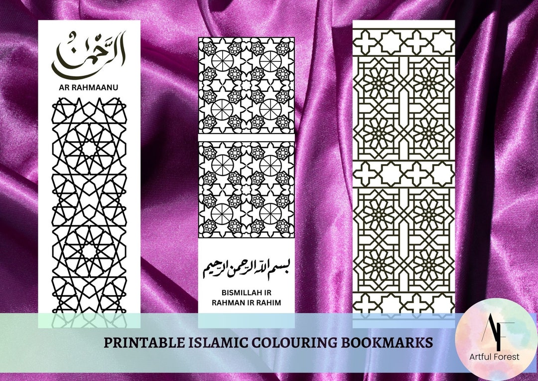 Islamic Coloring Printable Bookmarks DIY Islamic Ramadan Colouring ...