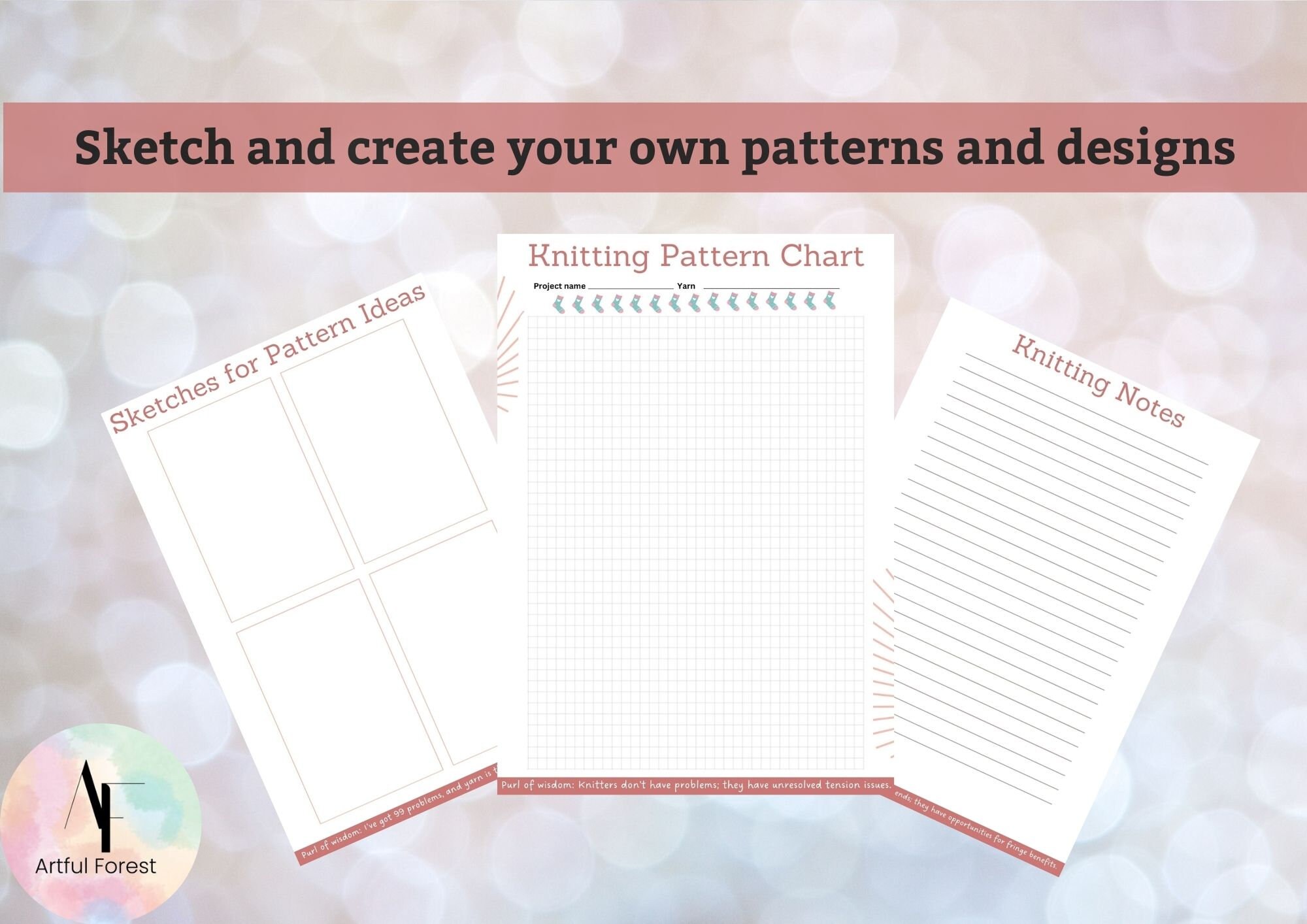 Knitting Planner Printable Knitting Project Tracker Knitting Journal - Etsy