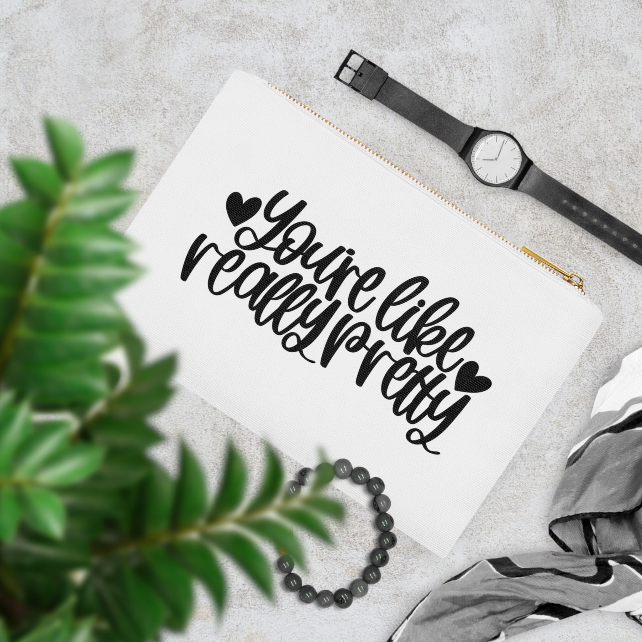 You're Like Really Pretty Wording Makeup Bag Cute Saying Makeup Bag - Etsy