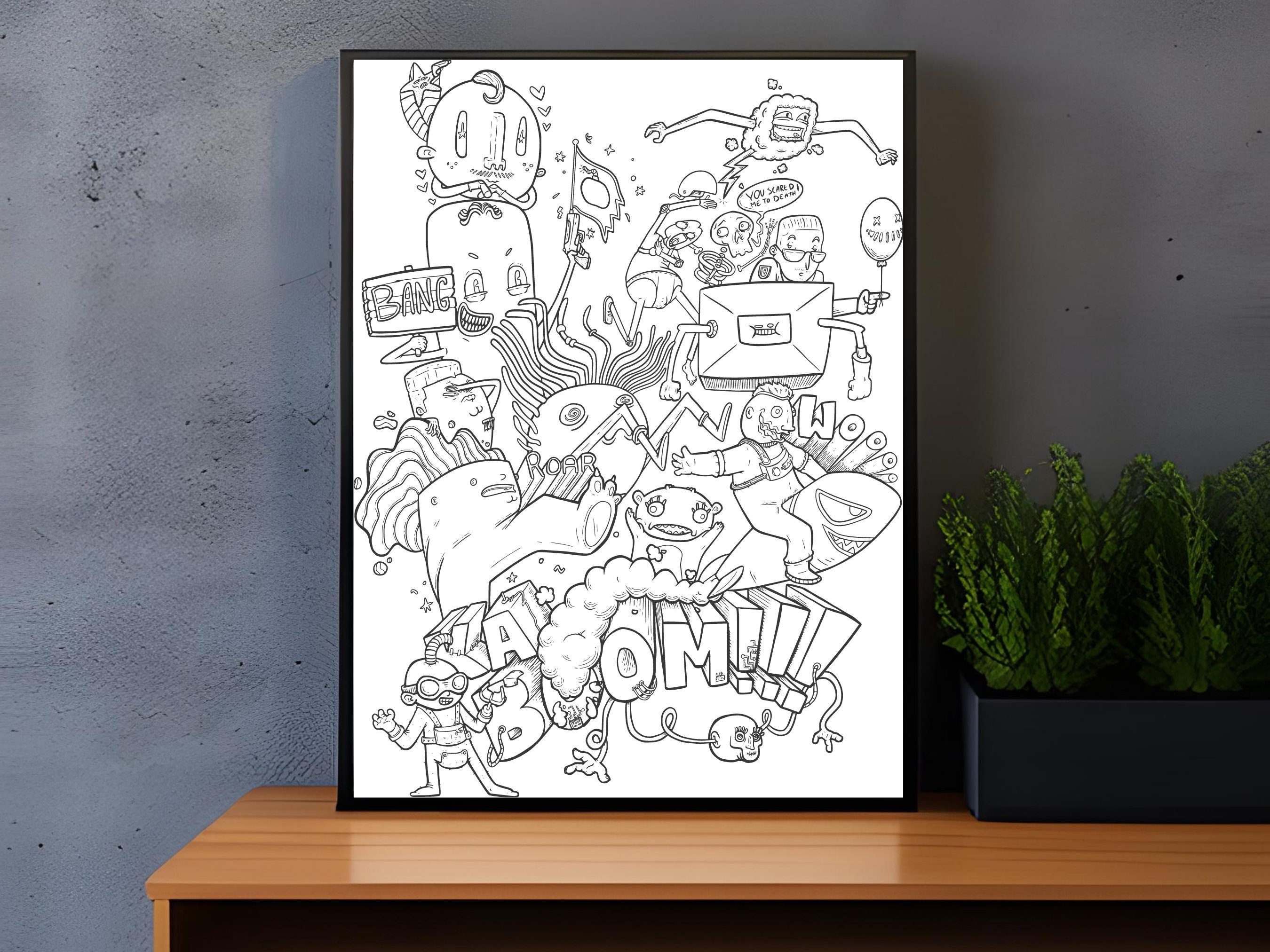 Coloring Page Doodle A4 | Instant Download | Printable PDF File ...