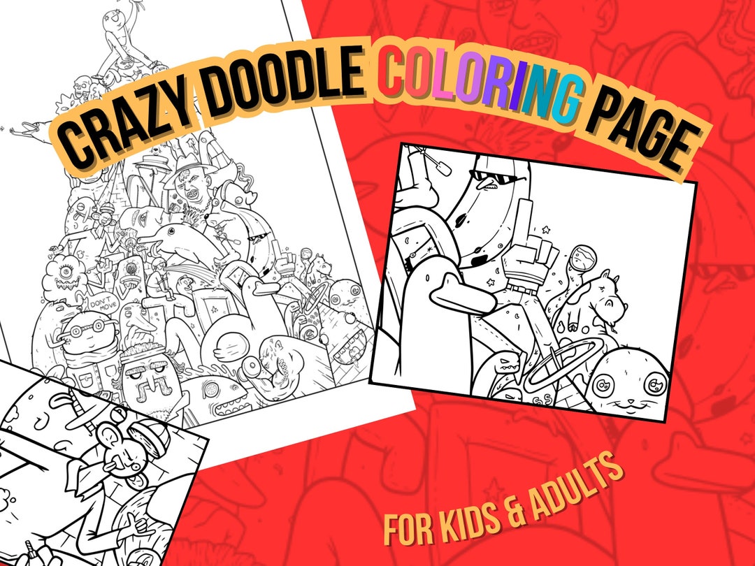 Doodle Coloring Page for Kids and Adults for Relaxation, Creativity ...