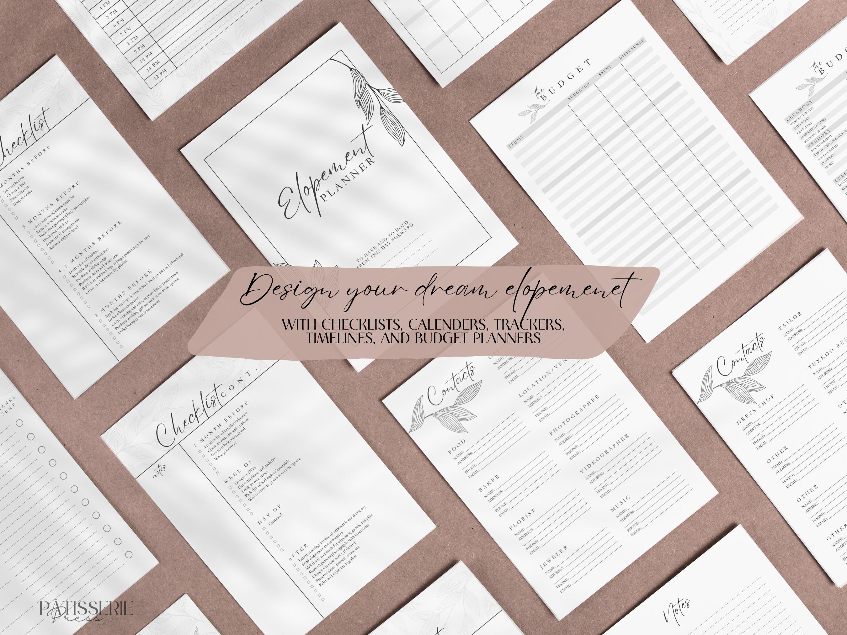 Elopement Planner Printable | Printable Elopement Planner Pages ...
