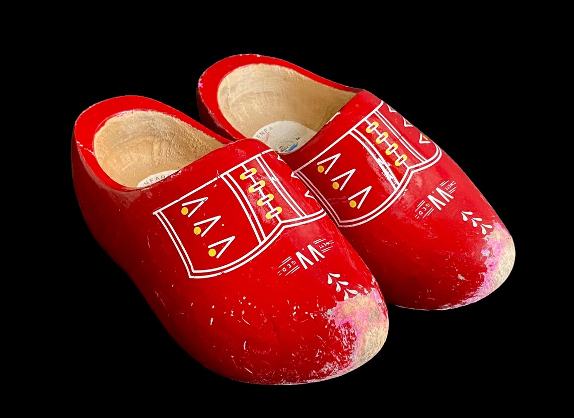 Dutch Wooden Holland Shoes, Traditional Footwear Clogs Slippers Wooden ...