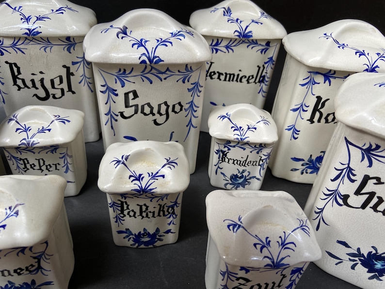 Hand-painted Dutch Delft Blue Ceramic Pot With Lid - Classic Kitchen ...