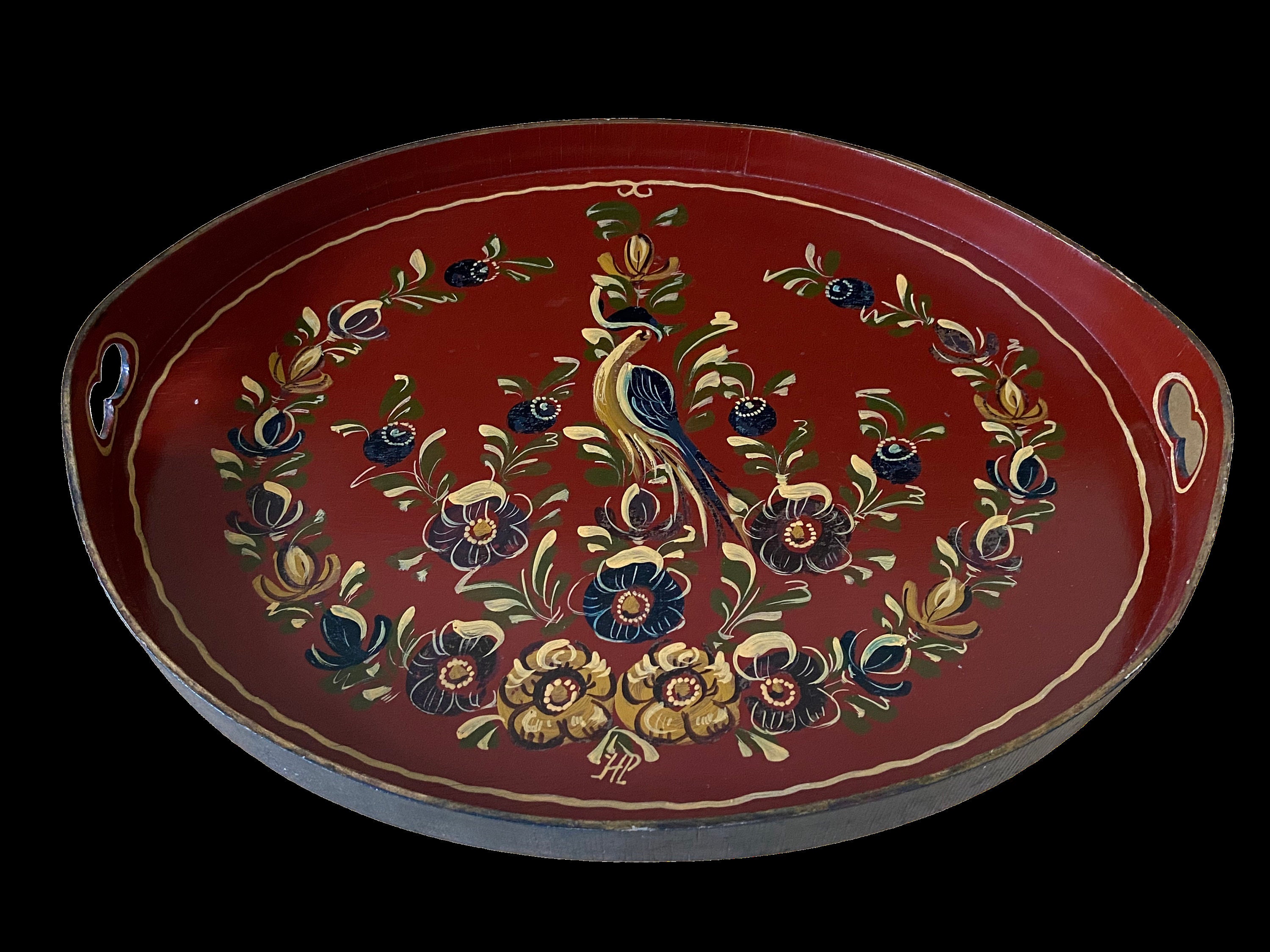 Hand-painted Hindeloopen Tray, Decor Dutch Folkart Tray, Wooden ...