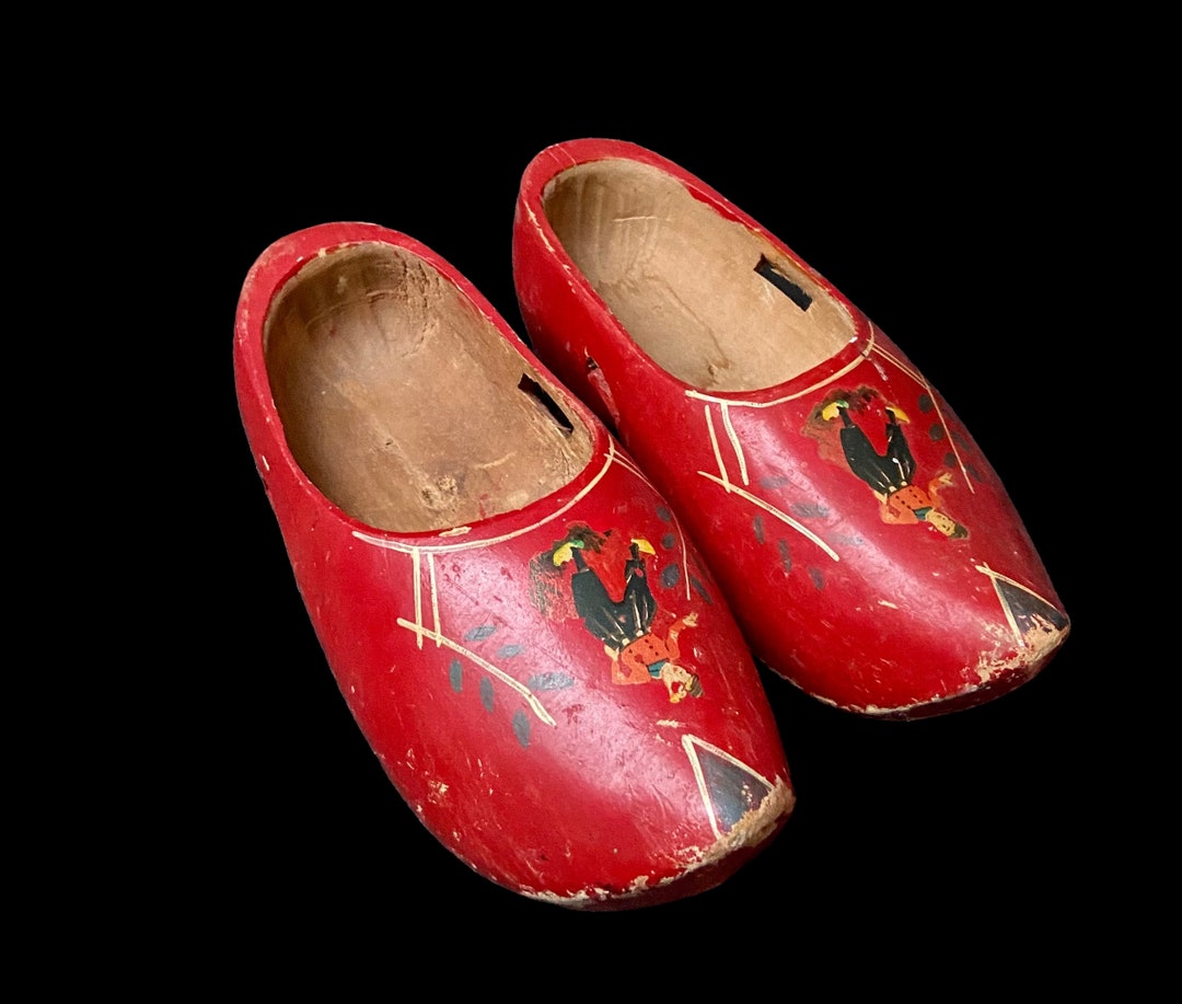 Dutch Wooden Holland Shoes, Traditional Footwear Clogs Slippers Wooden ...