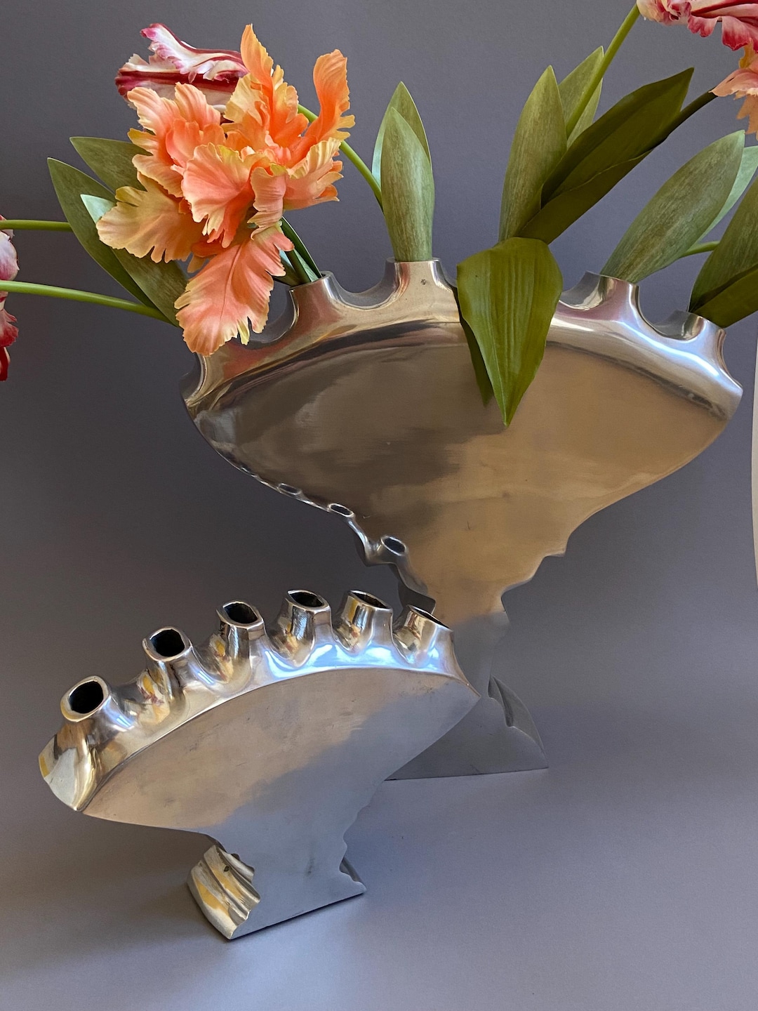 Modern Dutch Silver Flower Vase - Unique Dutch Art Design Small Model ...