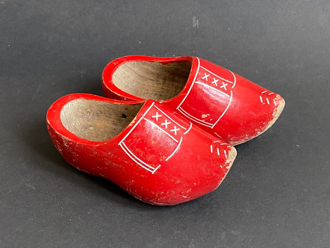 Dutch Wooden Holland Shoes, Traditional Footwear Clogs Slippers Wooden ...