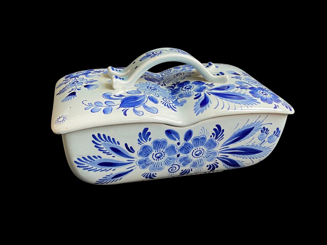 Dutch Delft Blue Pot With Lid, Hand-painted Ceramic Canister, Classic ...