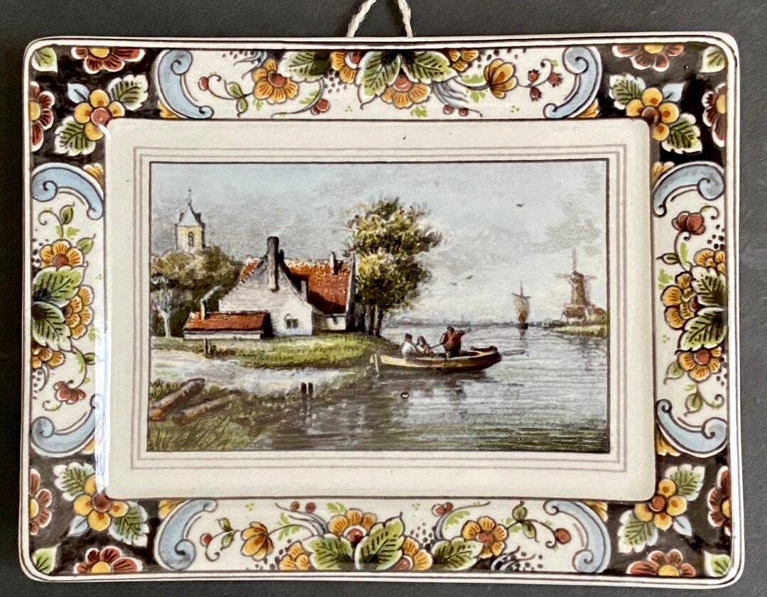 Dutch Delftsblauw Polychrome Wall Plate Hand Painted Ceramic Decor - Etsy