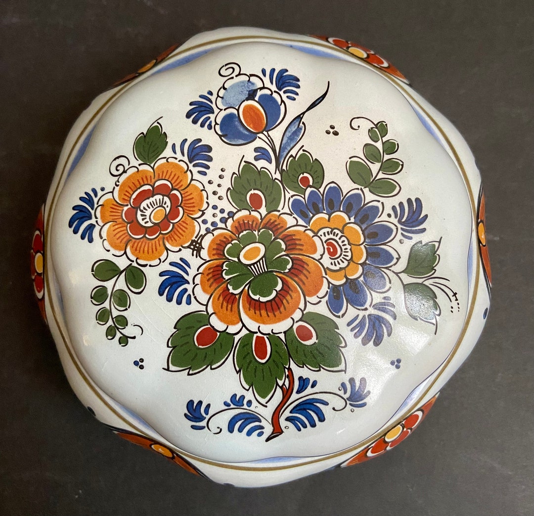 Dutch Delft Blue Pot With Lid, Hand-painted Ceramic Canister, Classic ...