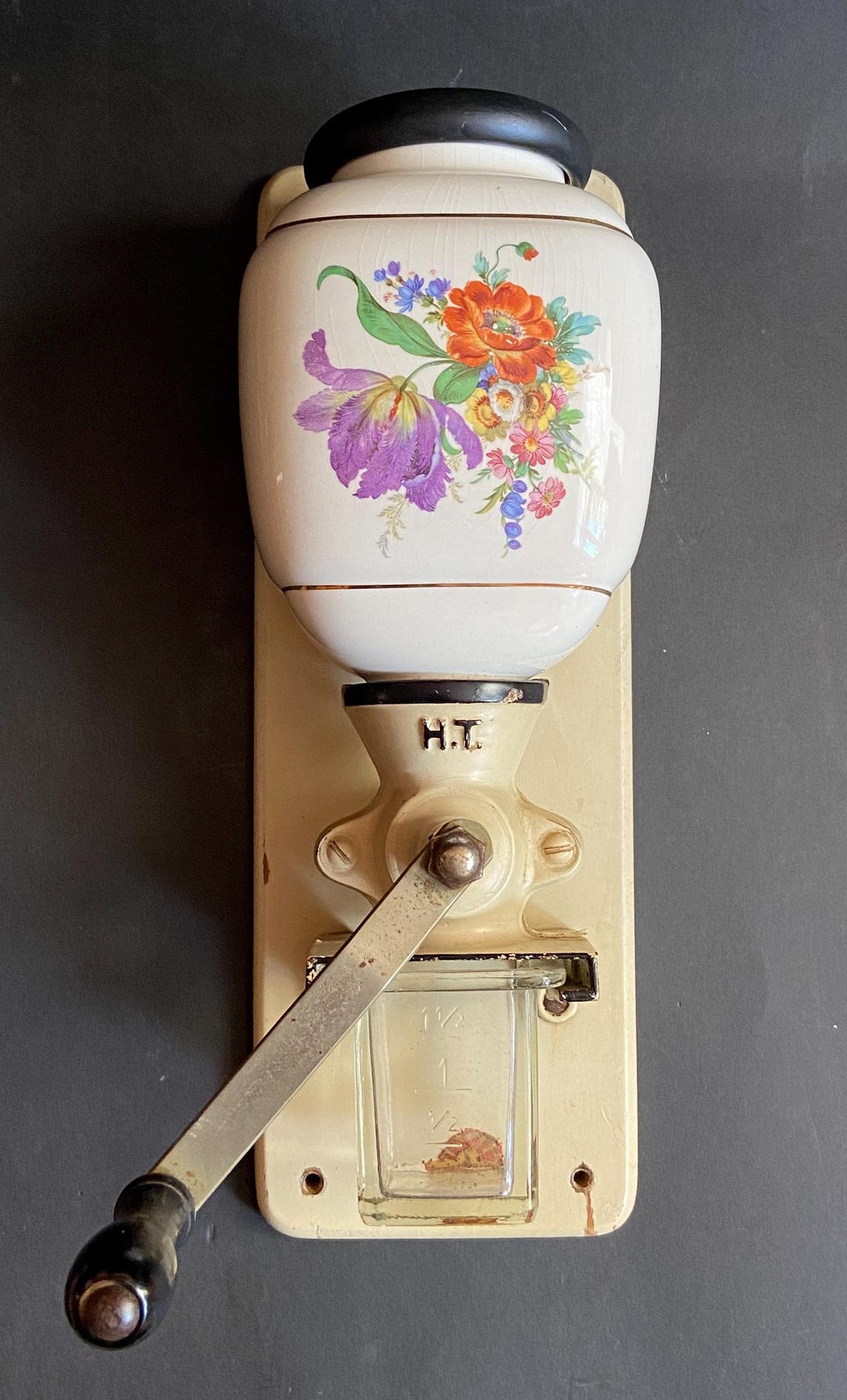 Dutch Delft Blue Coffee Bean Grinder, Manual Mill, Vintage Kitchen Tool ...