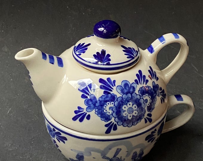 Unique Delft Blue Teapot – Handcrafted Ceramic With Floral Design" Hand ...