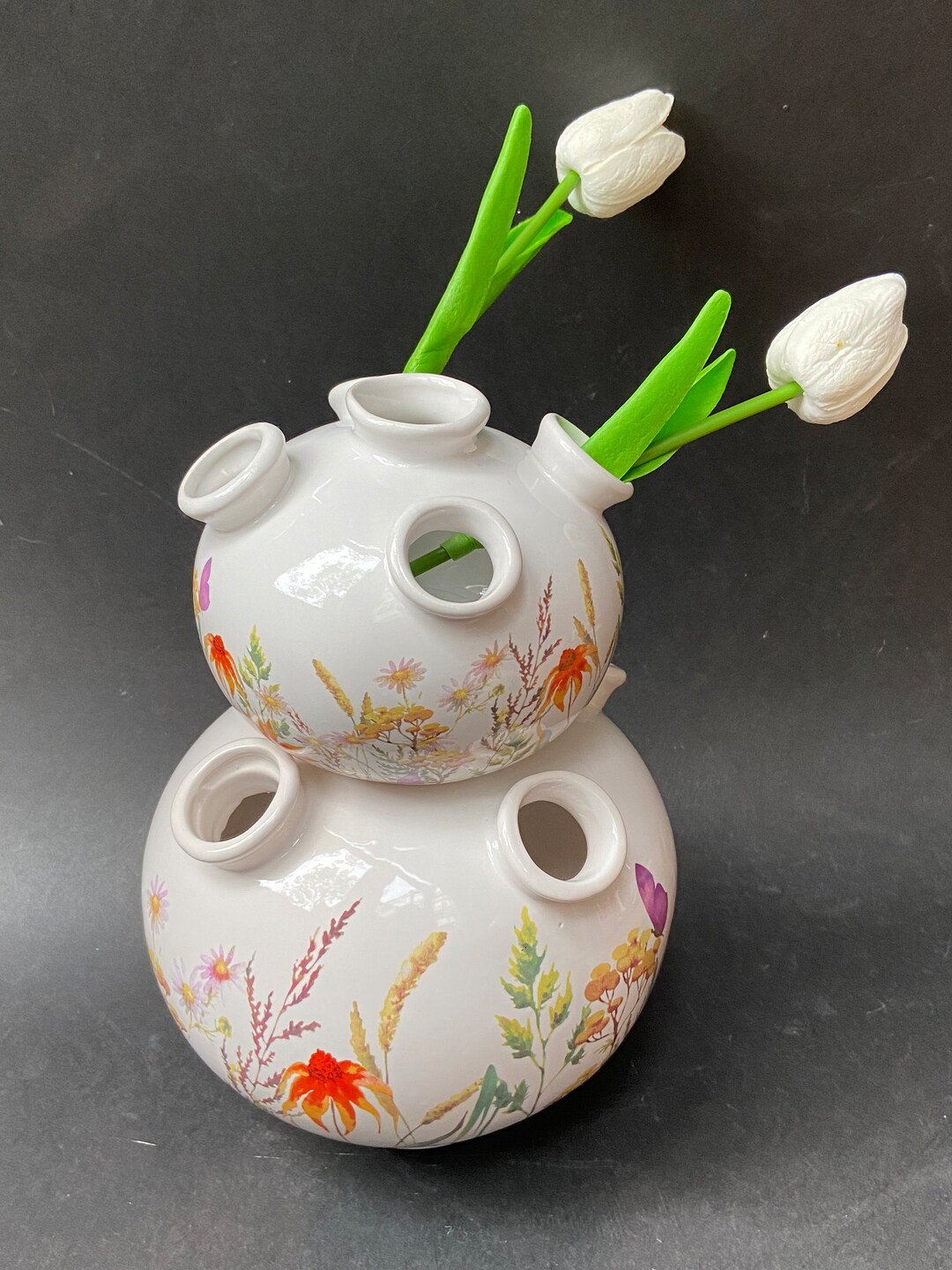 Tulip Flower Vase, White Dutch Art Vase, Modern Dutch Design Tulip Vase ...