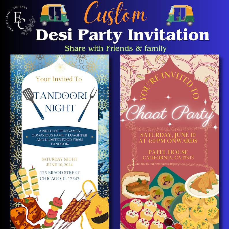 Custom Desi Party Invitation | Indian Party Invite | Animated ...