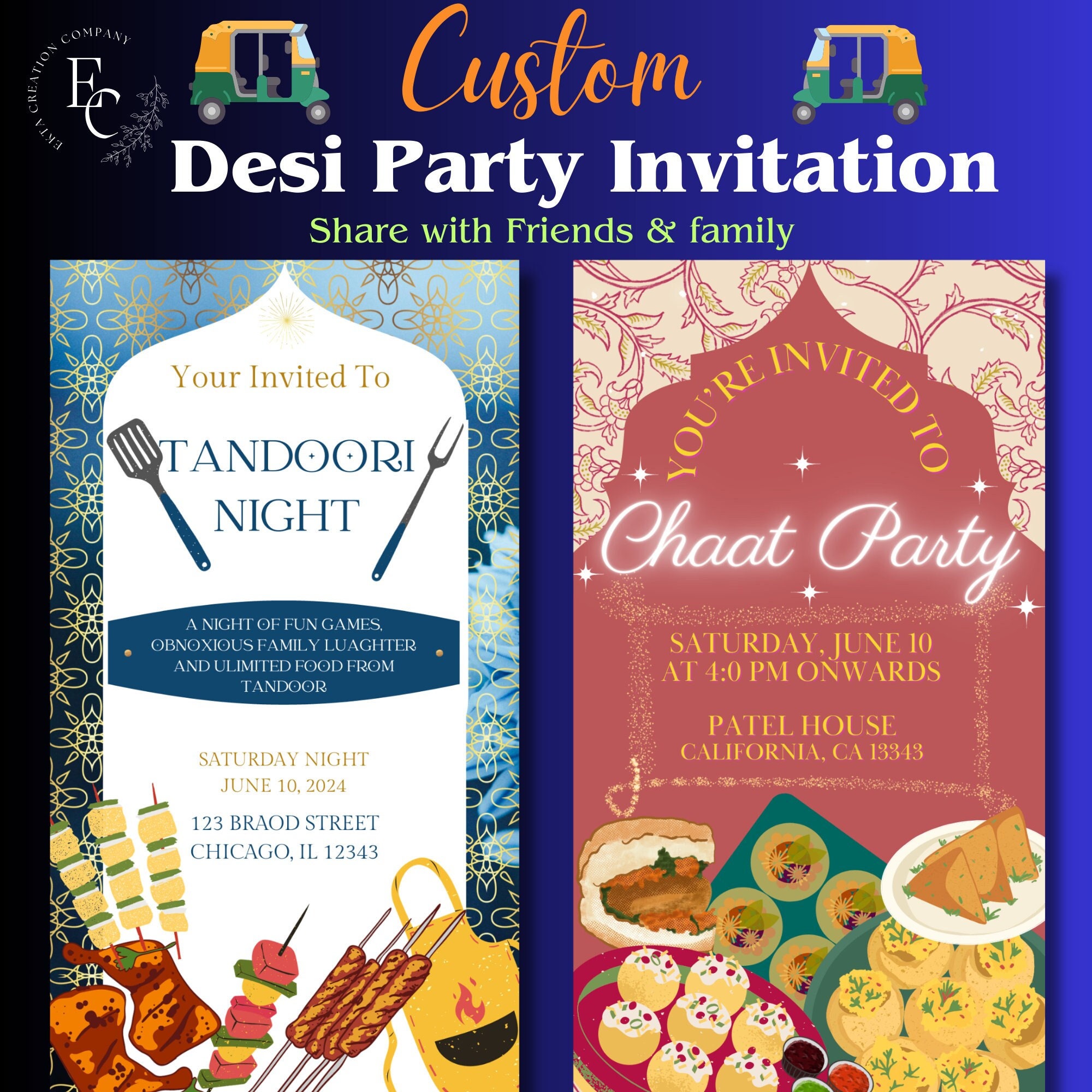 Custom Desi Party Invitation | Indian Party Invite | Animated ...