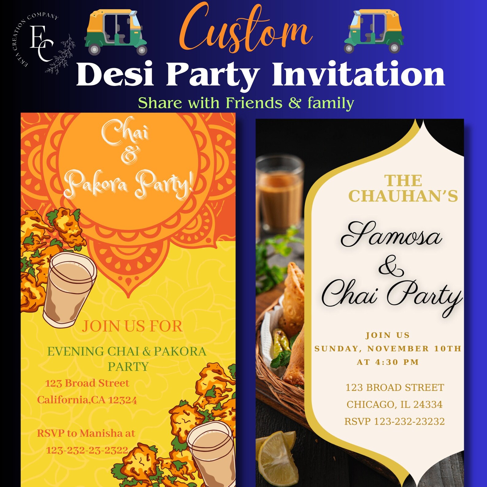 Custom Desi Party Invitation Indian Party Invite Animated Invitation ...