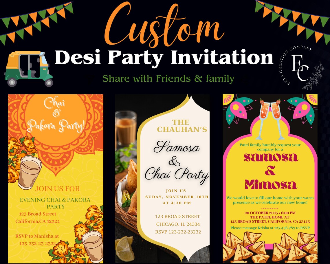 Custom Desi Party Invitation Indian Party Invite Animated - Etsy