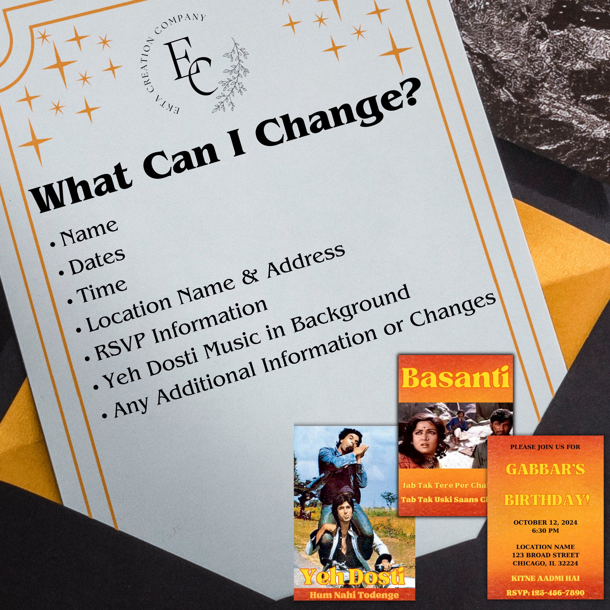 Sholay Theme Party Video Invite With Background Music | Custom ...