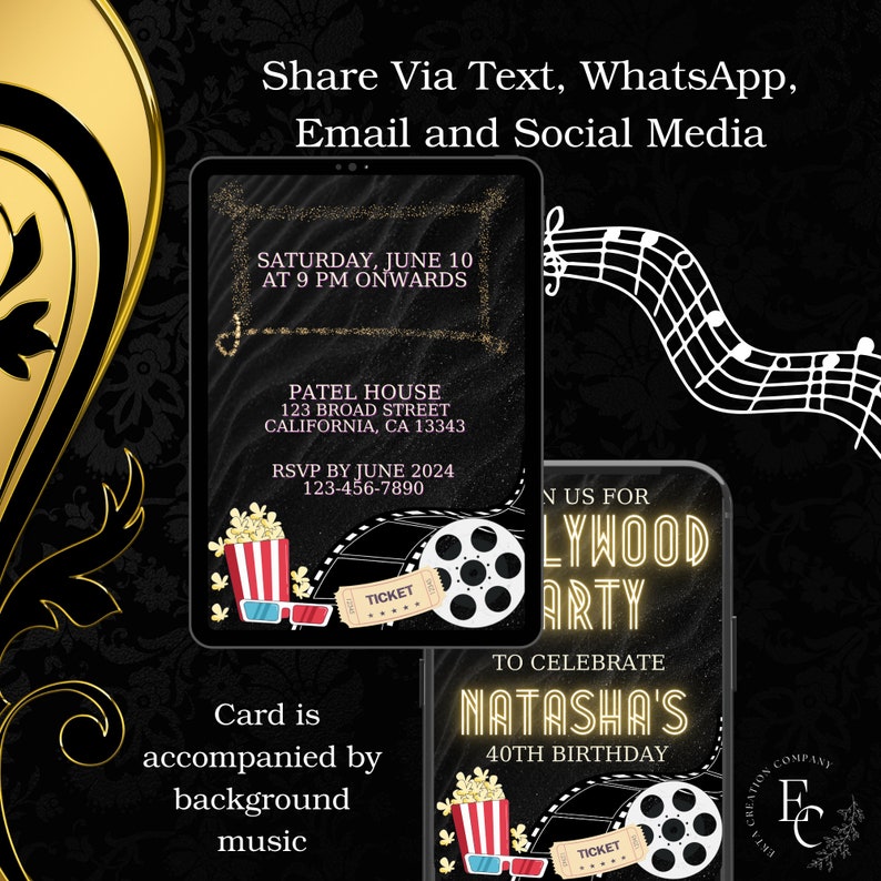 Custom Bollywood Party Video Invite With Music | Theme Party Invite ...