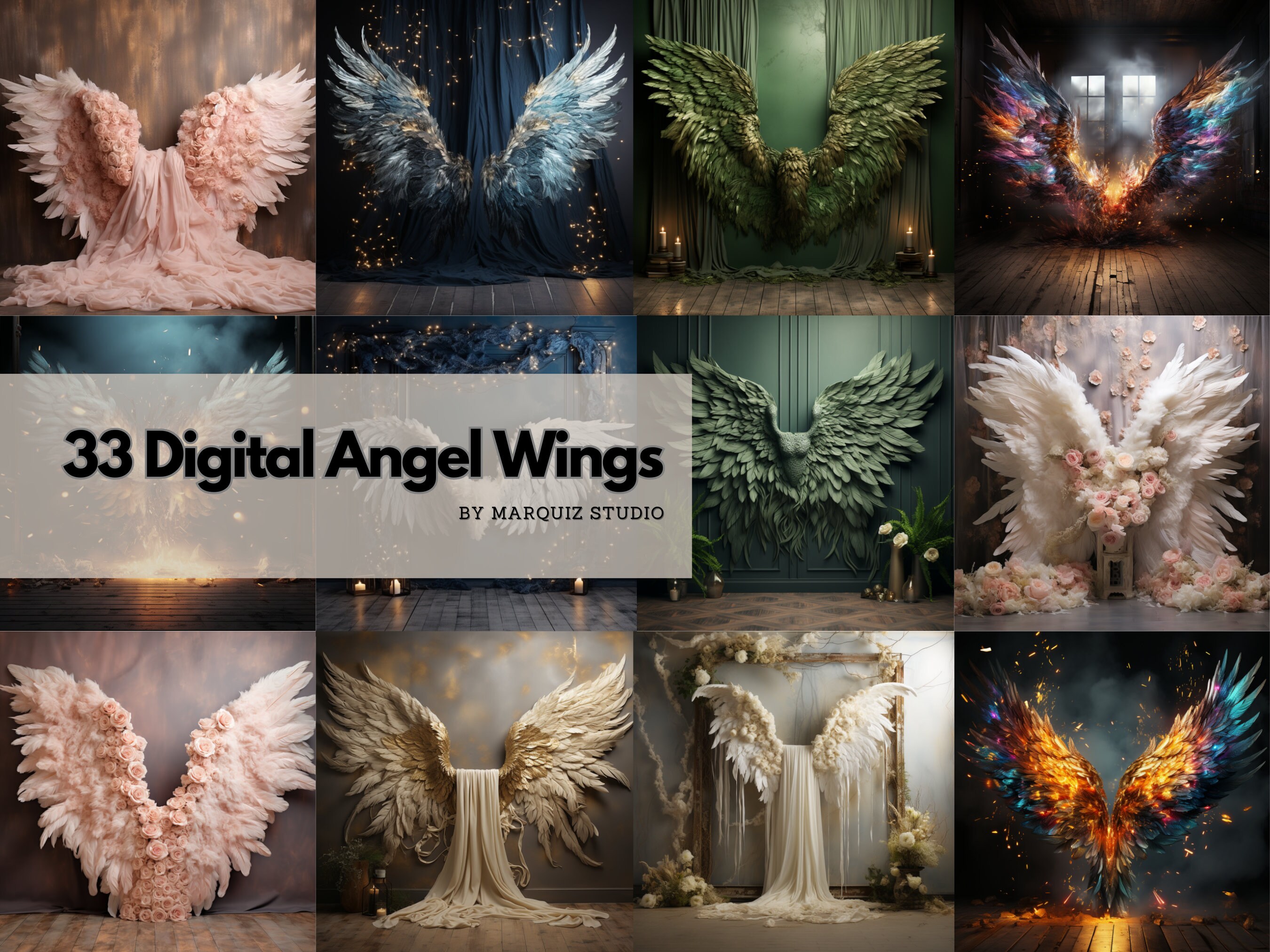 Angel Wings Backdrops Digital Studio Backdrops Maternity - Etsy