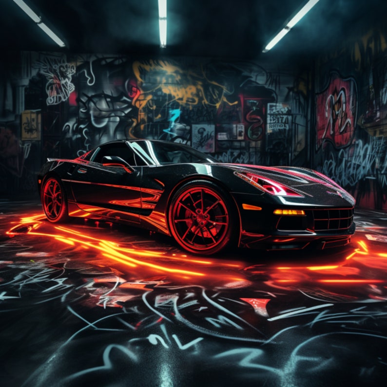 Grafitti Cars Digital Backdrops Bundle Grafitty Photoshop Overlay ...