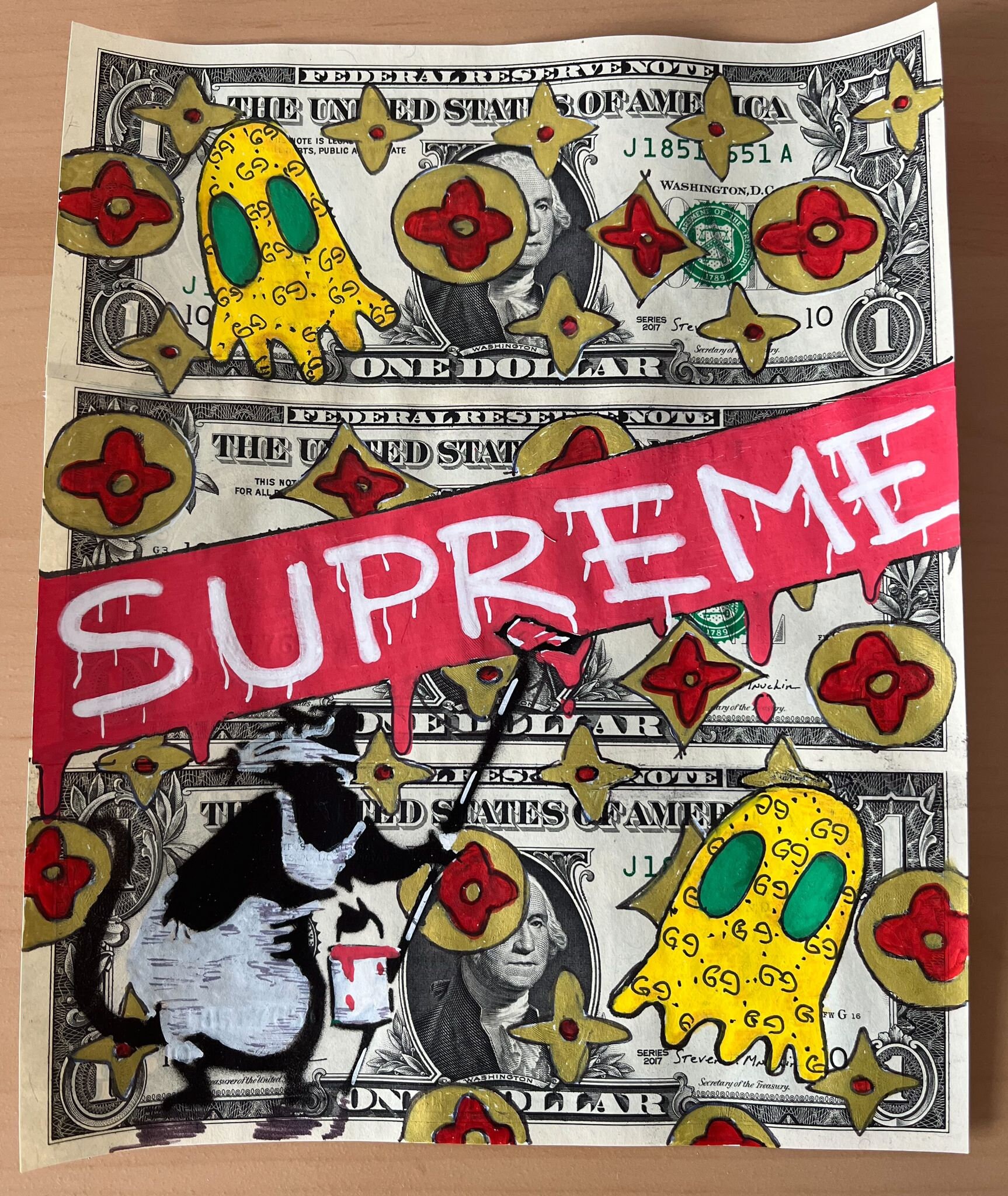 Banksy Inspired Currency Art I Money Art I Painted Currency I Posca ...