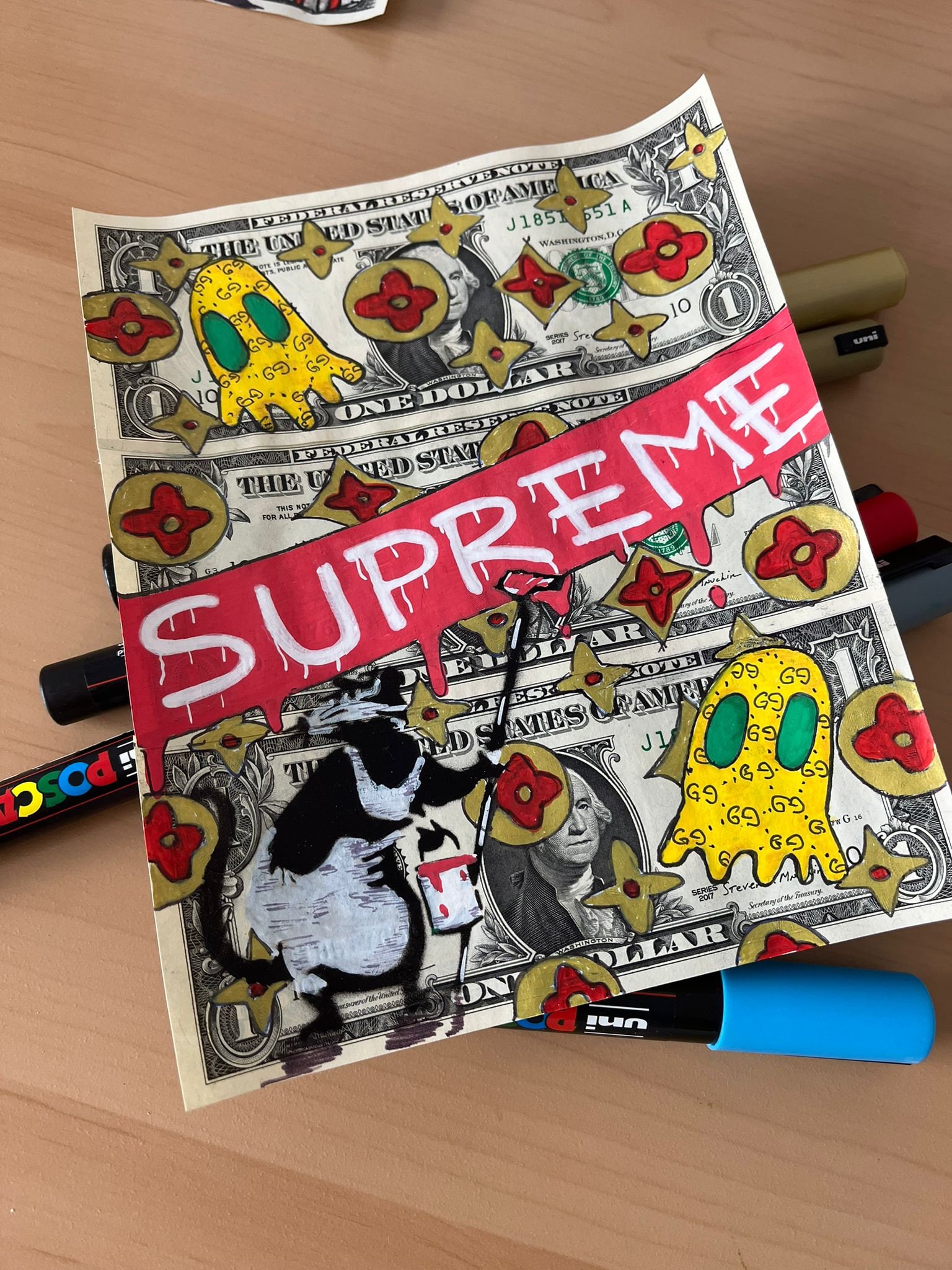 Banksy Inspired Currency Art I Money Art I Painted Currency I - Etsy