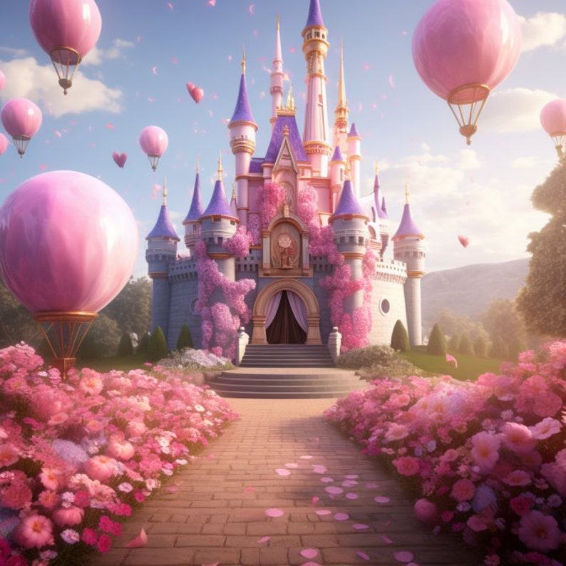 Cinderella Castle Digital Backdrops Kids Digital Overlays Kids ...