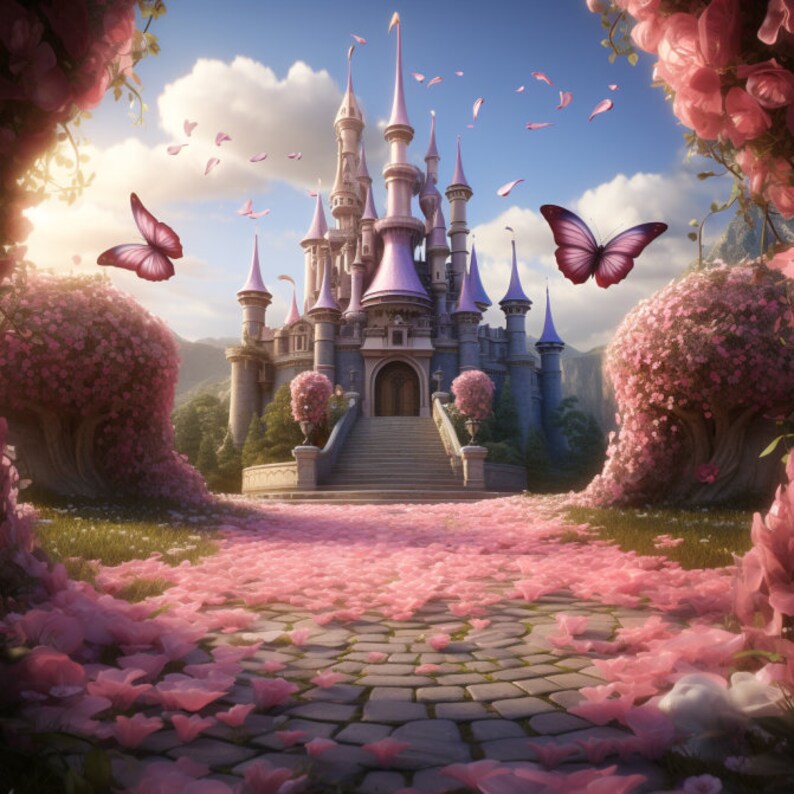 Cinderella Castle Digital Backdrops Kids Digital Overlays Kids ...