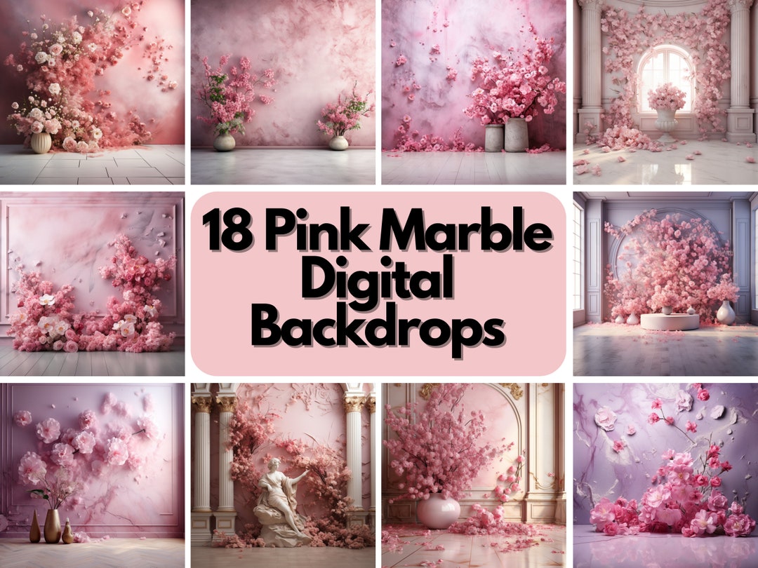 Pink Marble Wall Digital Backdrop Pink Digital Overlay Pink Photography ...