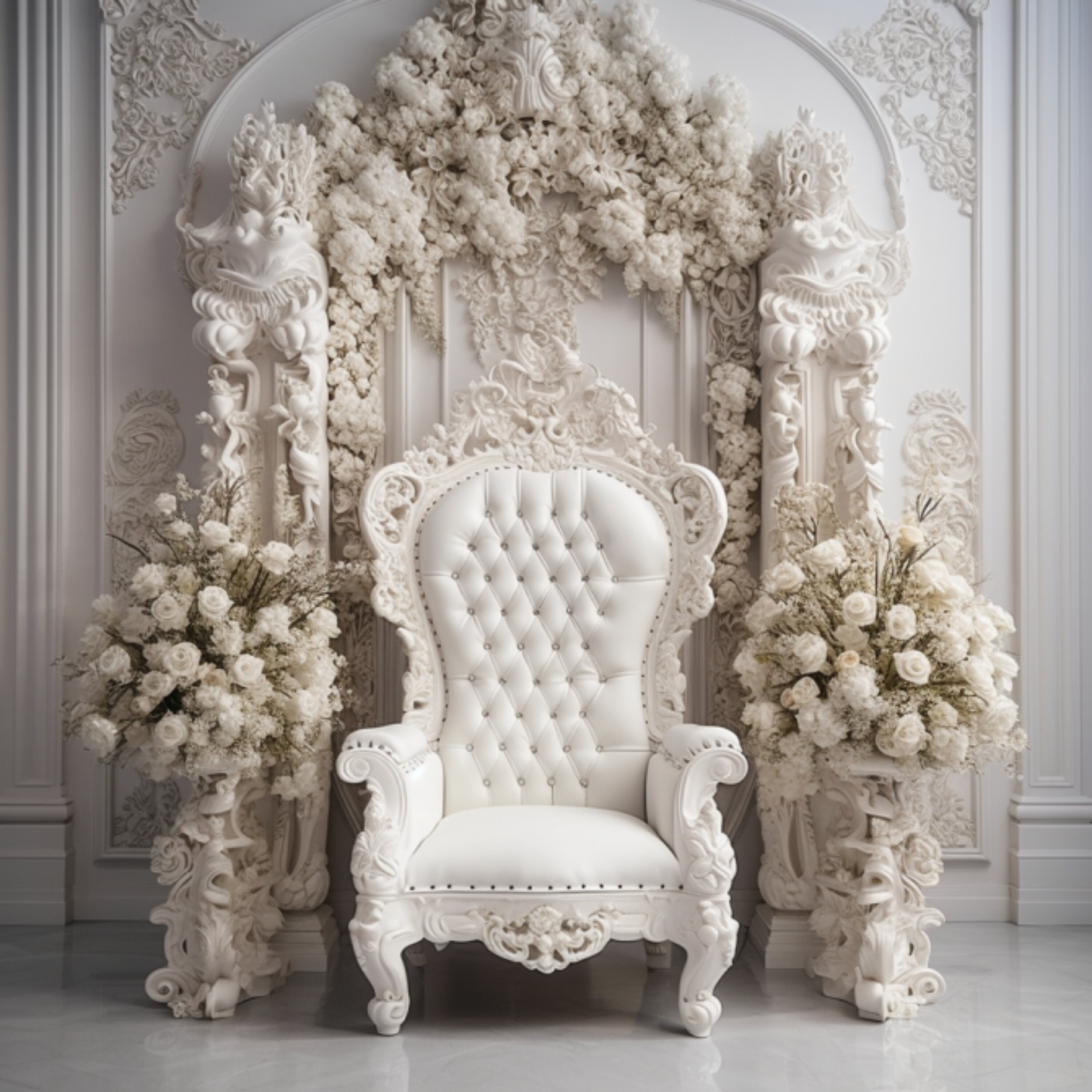 White & Pastel Thrones Digital Backdrops White Chair Overlay Pastel ...
