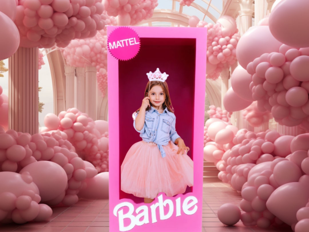 Pink Barbie Box Digital Backdrop Barbie Box Overlay Barbie Photoshop ...