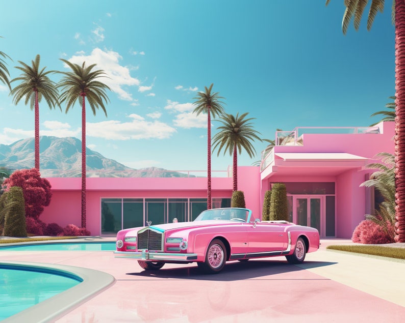 Pink Barbie Cars Barbie Cars Backdrops Barbie Cars Bundle Pink Cars ...