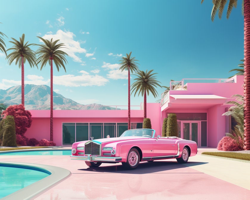 Pink Barbie Cars Barbie Cars Backdrops Barbie Cars Bundle Pink Cars ...